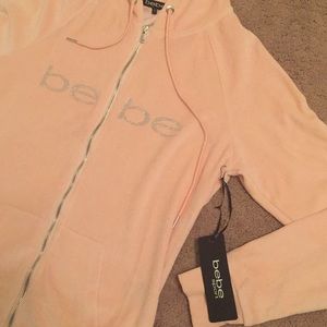 bebe | Tops | New Bebe Velour Rhinestone Bling Hoodie Tracksuit | Poshmark